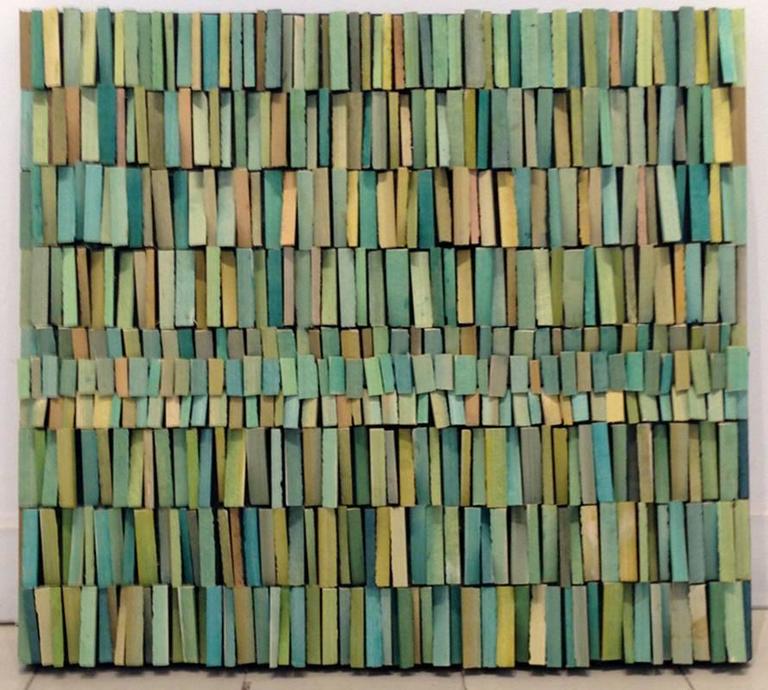 Stephen Walling - Flippity - Green and Blue Abstract Wall Sculpture at ...