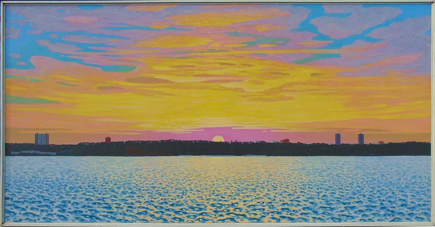 Bill Sullivan - New Jersey Skyline from Manhattan (Oil Landscape Of ...