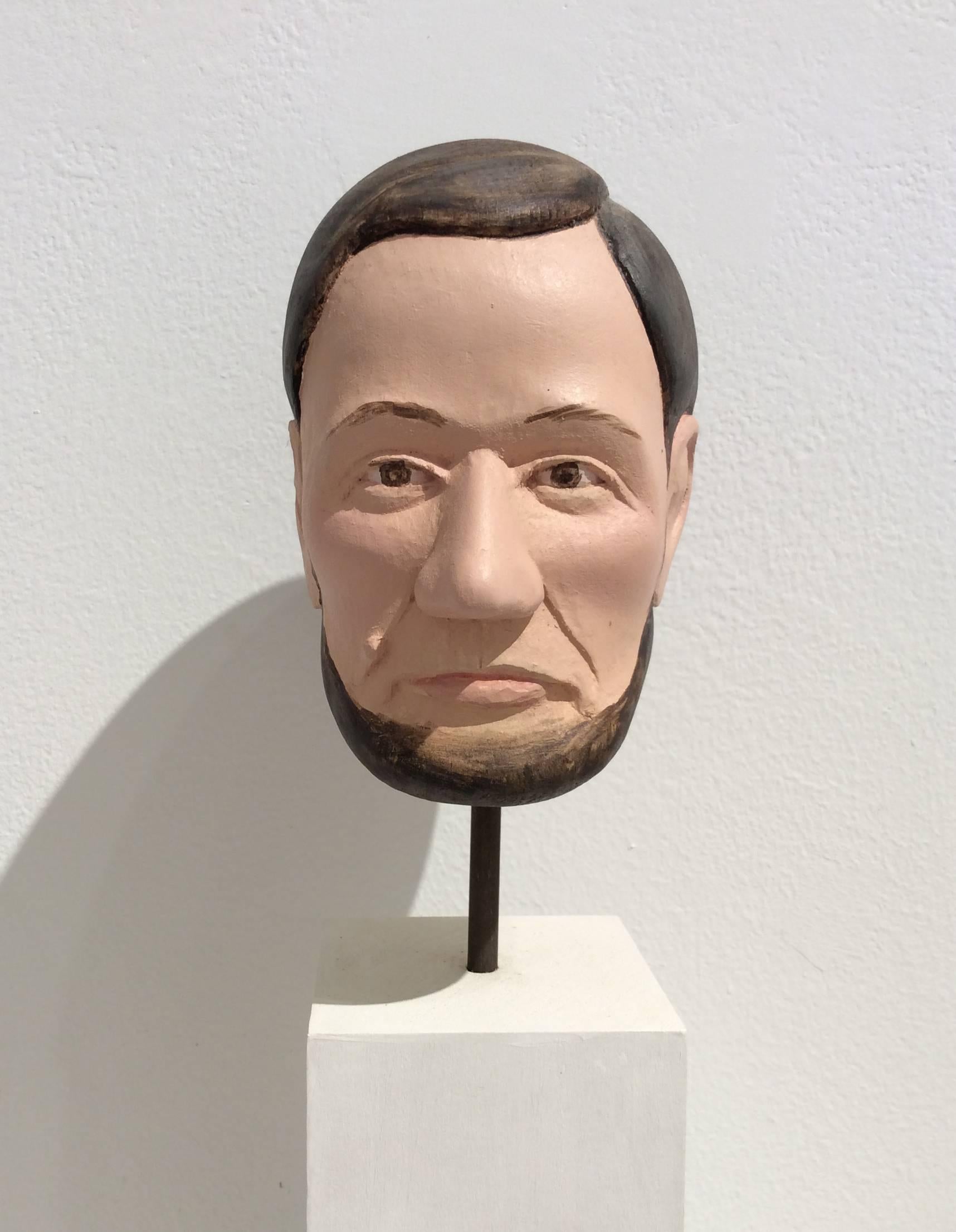 John Cross - Abe Lincoln (Carved Wooden Sculpture of Abe Lincoln's Bust ...