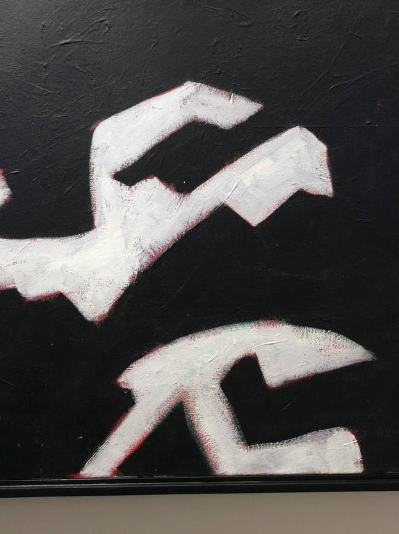 Stephen Brophy - Black White and Red Abstract (Modern, Graphic Oil ...