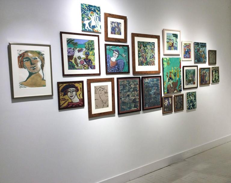 Marion Vinot - Faun and Fairies (Expressionist Oil Pastel of Figures ...