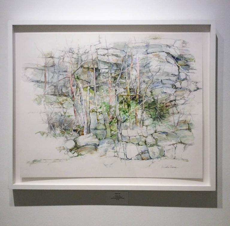 Linda Cross - Thicket (Modern, Impressionistic Rock Landscape Drawing ...