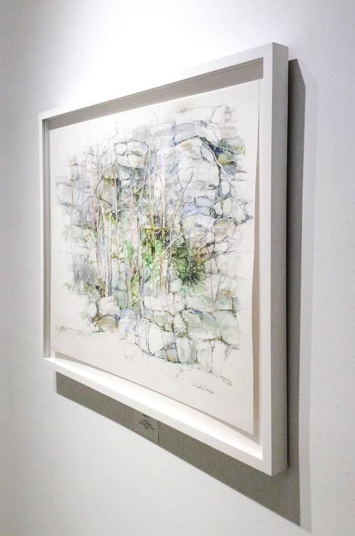Linda Cross - Thicket (Modern, Impressionistic Rock Landscape Drawing ...