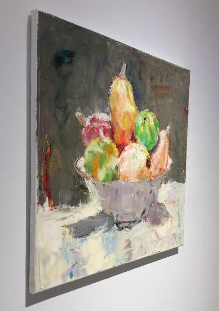 Dale Payson - Fruit Bowl Still Life II (Square Still Life Oil Painting ...