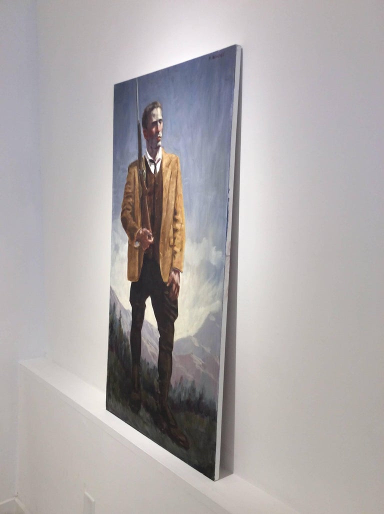 Mark Beard - Timothy Smithe Hunting (Modern Figurative Painting of Male ...