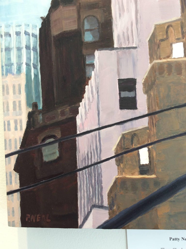 Patty Neal - Three Shades of White (Cityscape Oil Painting of New York ...