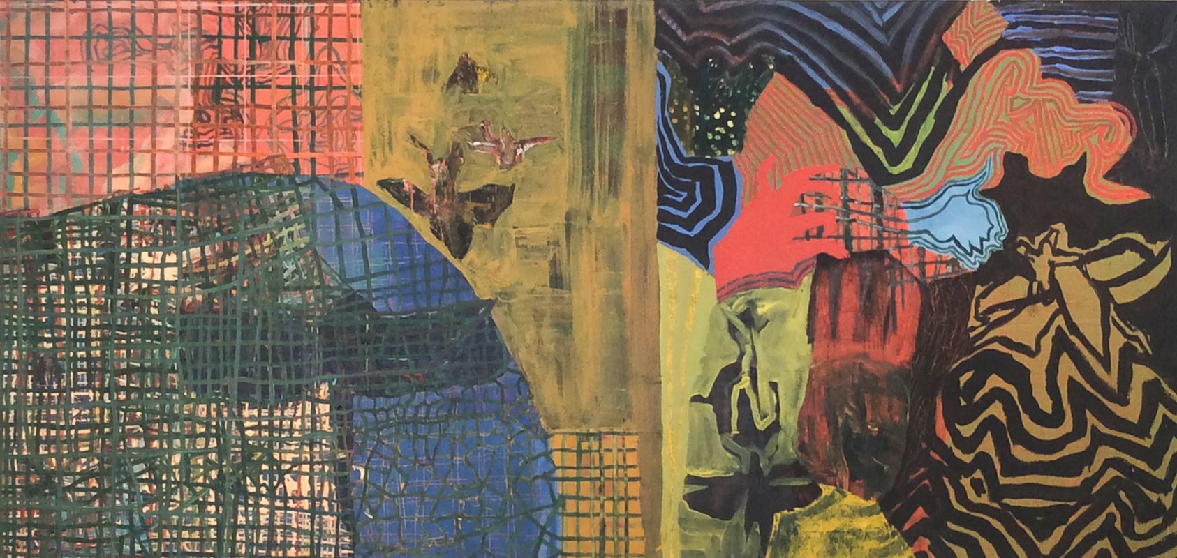 Anne Francey - Configurations #2 (Abstract Ceramic Tile Painting in ...