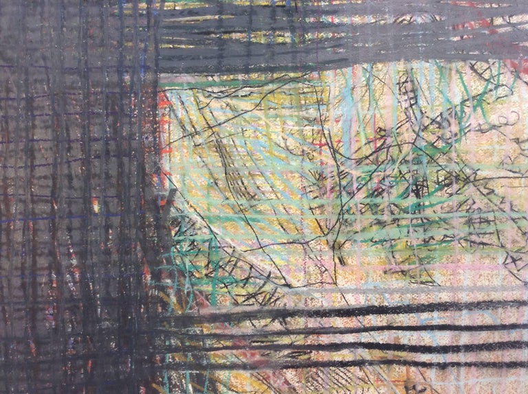 Anne Francey - Geography #3 (Abstract Gestural Grid Drawing in Dark and ...