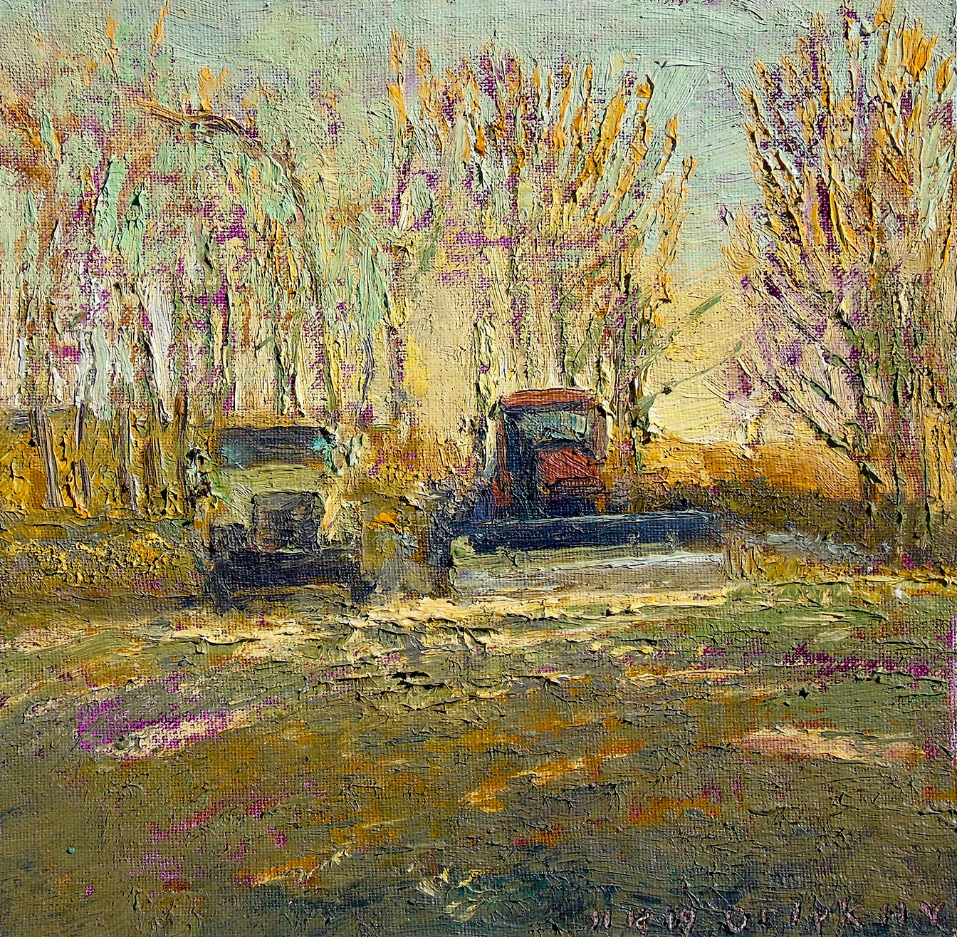 Harry Orlyk - #5789 Gleaners: Impressionist En Plein Air Landscape of ...