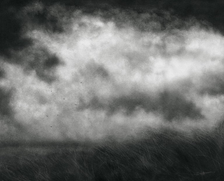 Sue Bryan - Beneath the Heavy Sky (Black and White Charcoal Landscape ...