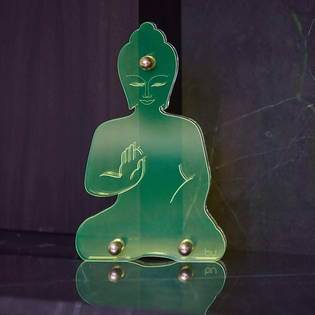 Unknown - Contemporary Buddha statue - Green Neon Plexiglass For Sale ...
