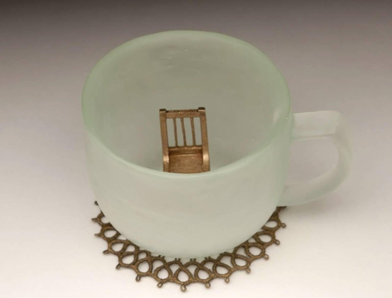 Jennifer Halvorson - Thirst - cast pale green glass and bronze For Sale ...