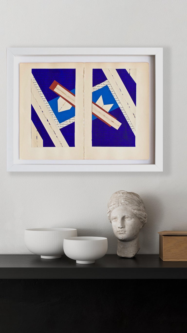 Austin Kerr - P 05 - abstract book art mixed media in white satin frame ...