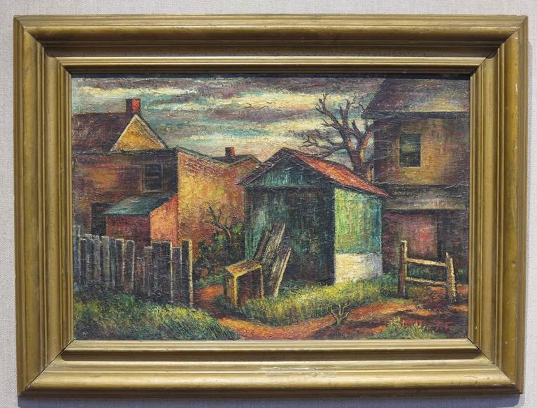 Thomas Flavell - Backyards (WPA Philadelphia cityscape Urban landscape ...
