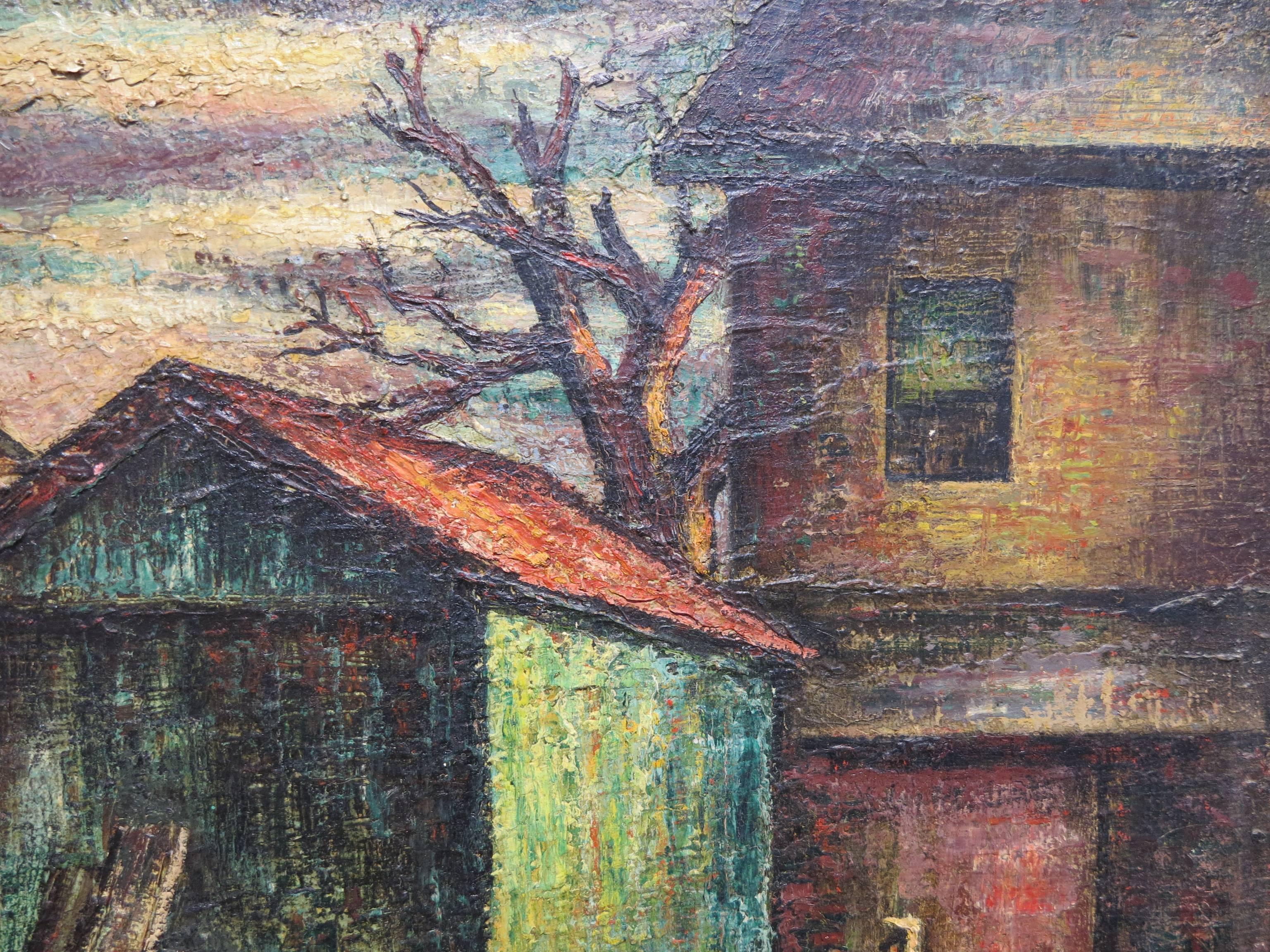 Thomas Flavell - Backyards (WPA Philadelphia cityscape Urban landscape ...