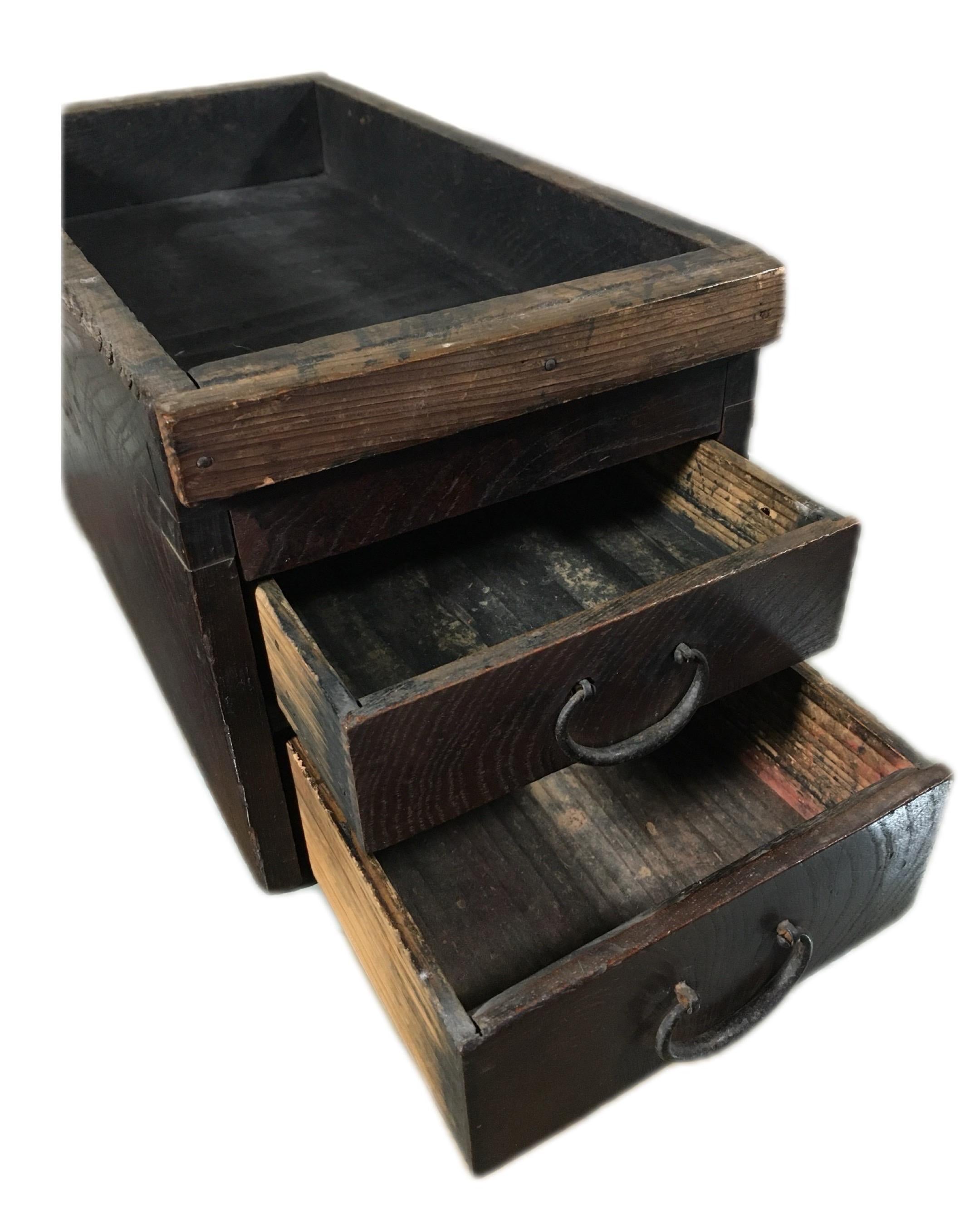 Unknown - Japanese Tabako/Tool Box with Kiseru -wabi Sabi-Taisho Era ...