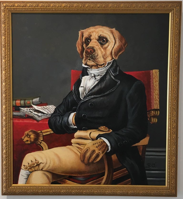 Jamie Wyeth - A Dog and the Great White Shark Jaw, Painting at 1stdibs