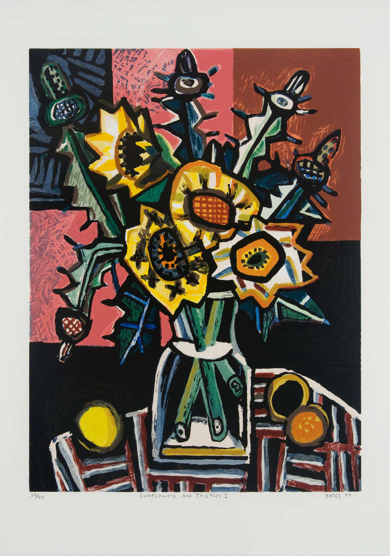 David Bates b.1952 - Sunflowers and Thistles I at 1stDibs