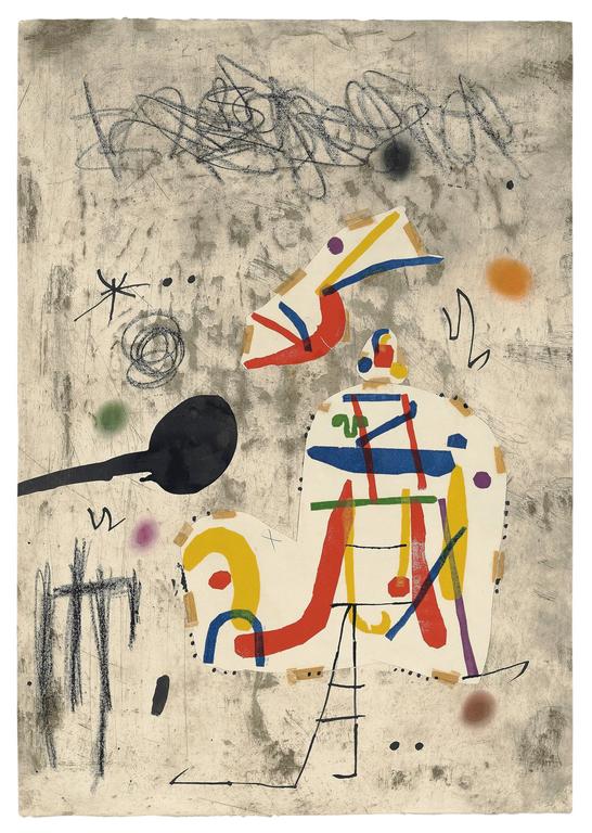 Joan Miró - Maquette for Personatge I Estels (Figures and Stars): IV at ...