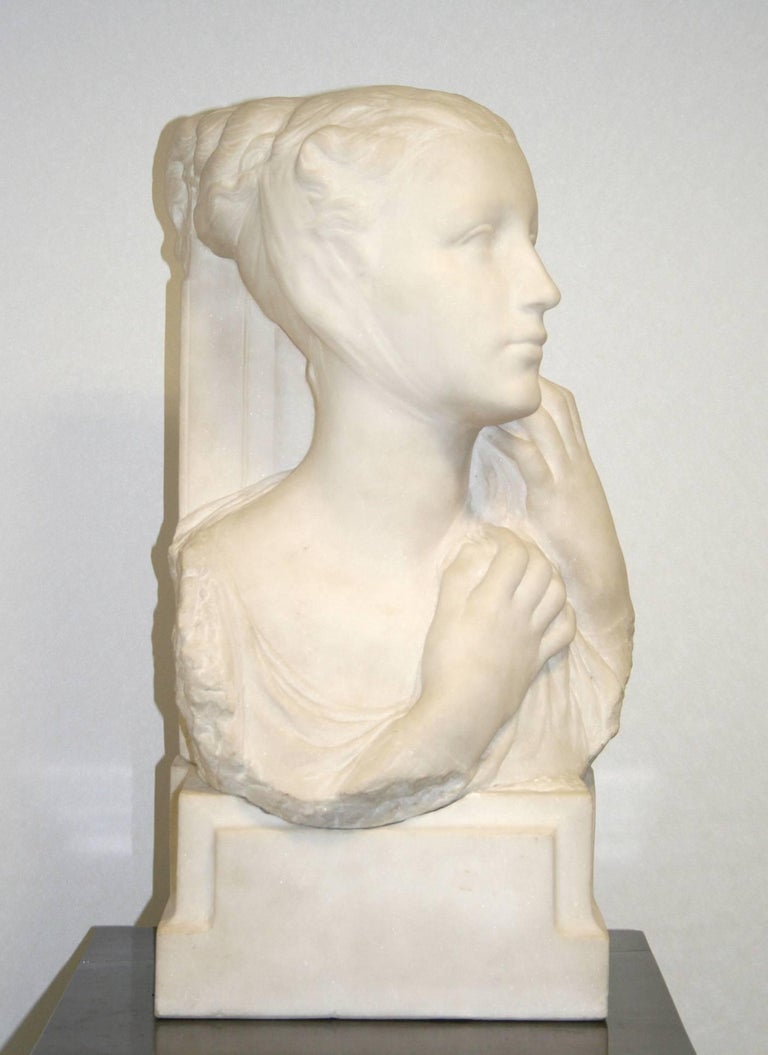 Richard Garbe - Marble Portrait of a Woman For Sale at 1stDibs