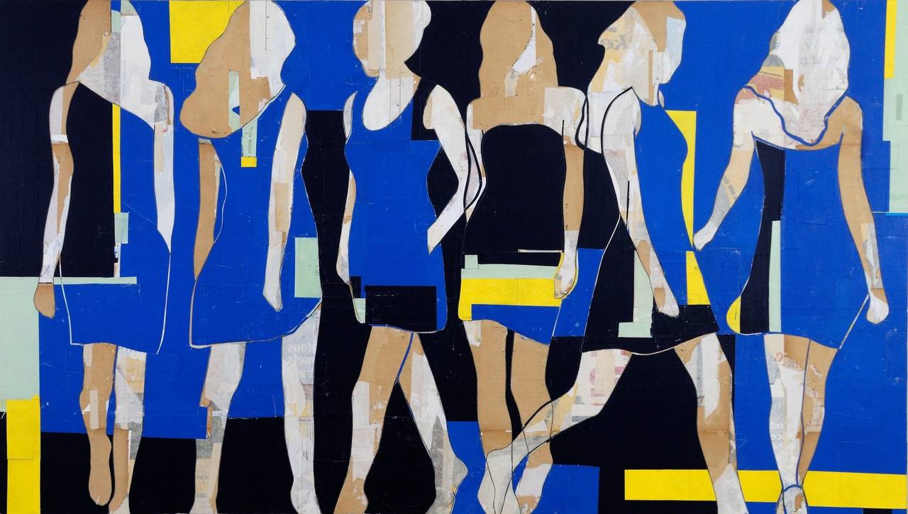 Jane Maxwell - 6 Walking Girls Blue at 1stDibs