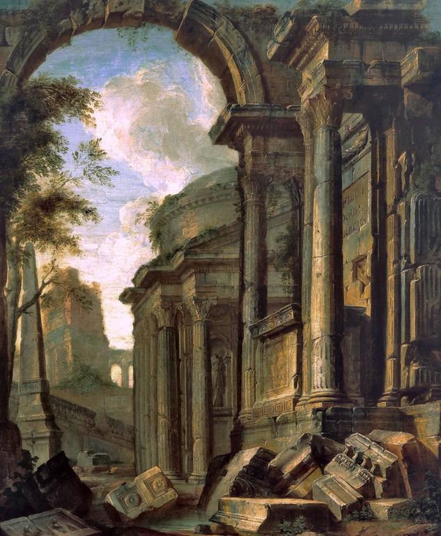 Giovanni Paolo Panini - Capriccio View of Classical Ruins For Sale at ...
