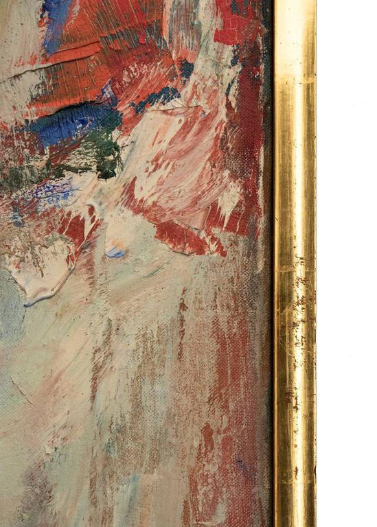 Paul Burlin - White Phantom, Large Vertical 1960s Signed Abstract Oil ...