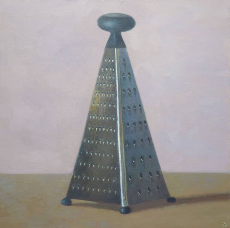 Olga Antonova - PYRAMID GRATER, metal cheese grater, purple background ...