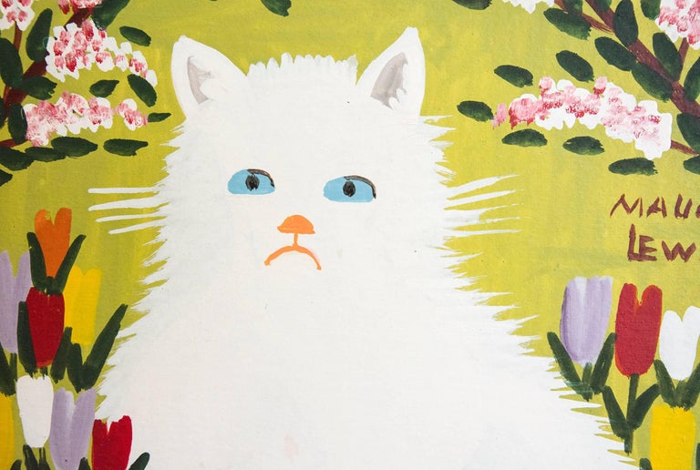 Maud Lewis - White Cat, Painting at 1stdibs