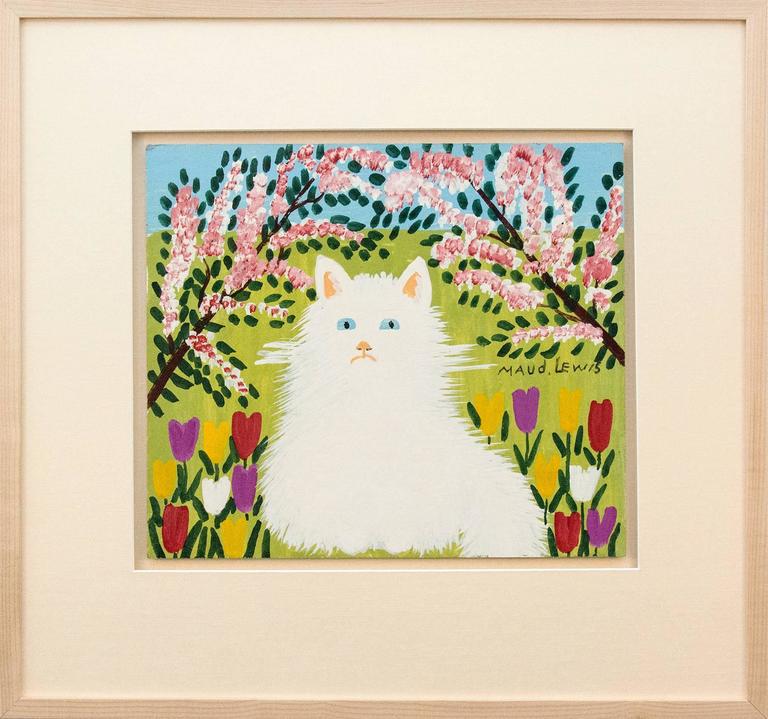 Maud Lewis - White Cat, Painting at 1stdibs