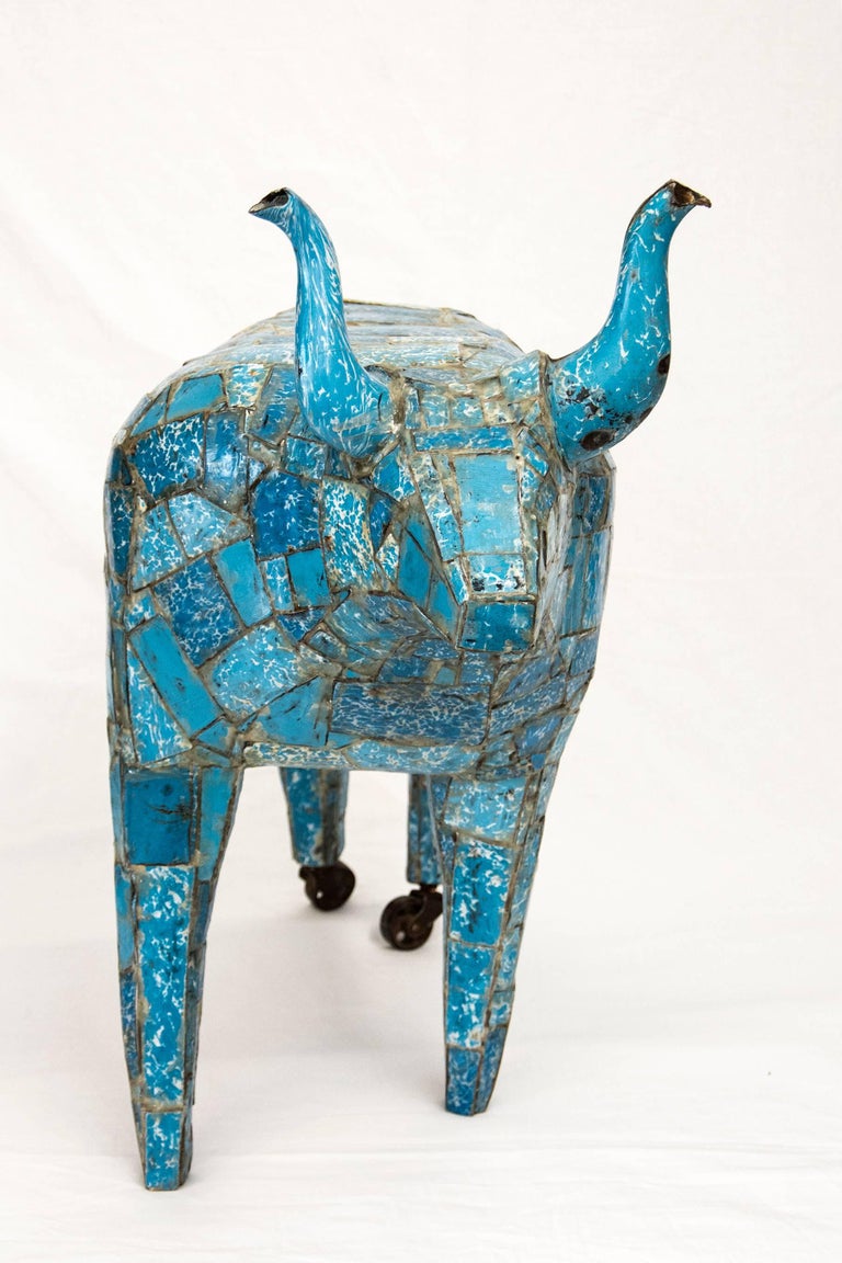 Susan Valyi - Big Blue Bull - charming, figurative, re-purposed blue ...