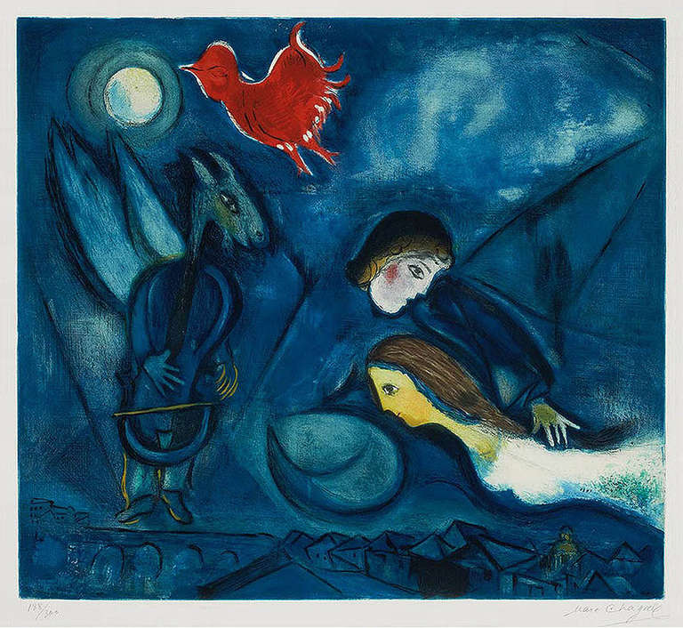 Marc Chagall - Aleko and his wife Zemphira from an Old Russian Tale For ...