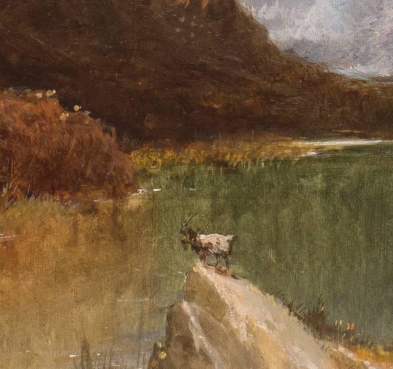 William Linton - Mountain Lake with Heron For Sale at 1stDibs