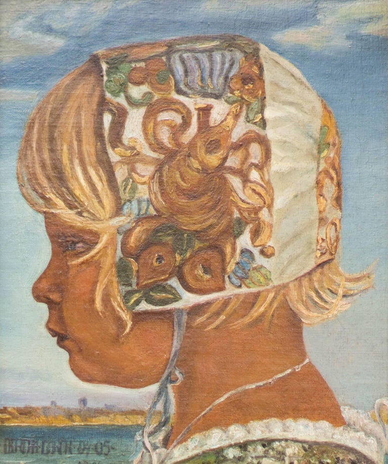 Bertha Dorph - Portrait of a Girl in Danish Costume For Sale at 1stDibs