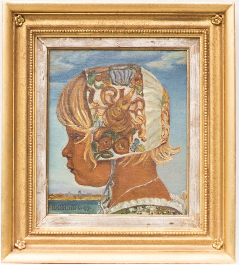 Bertha Dorph - Portrait of a Girl in Danish Costume For Sale at 1stDibs