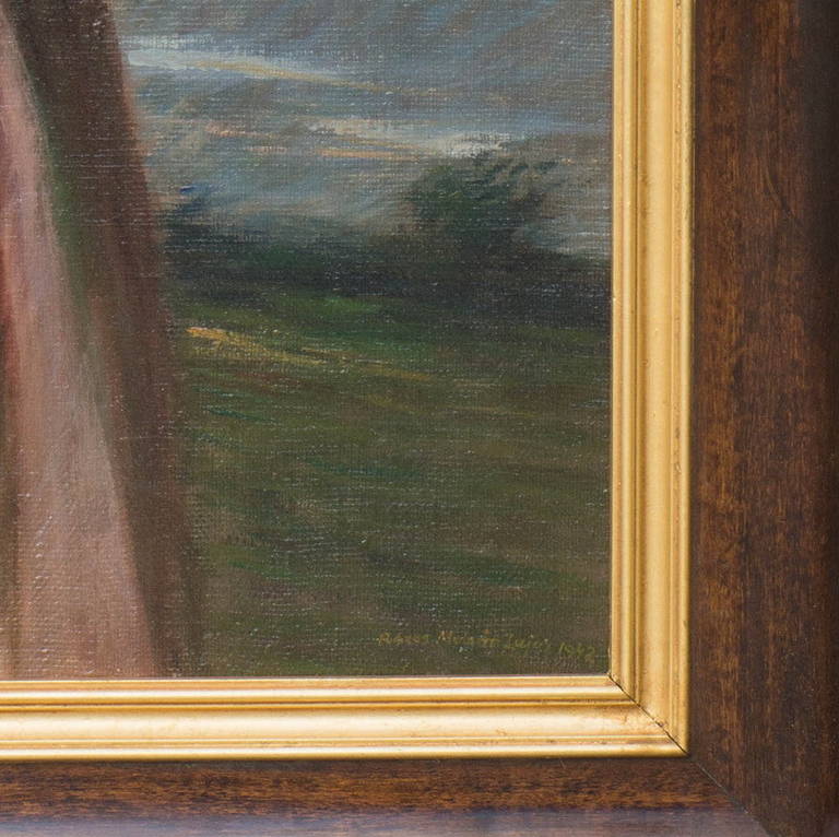 Lajos Rezes Molnar - Girl Holding a Basket of Fruit For Sale at 1stDibs