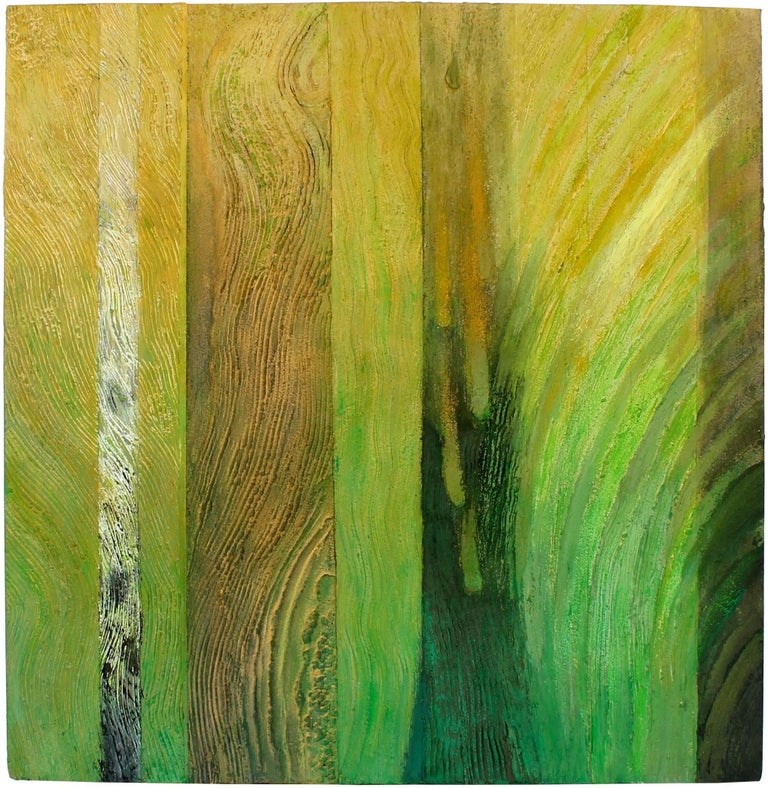 Hugh Wiley - "To Forest Life" Large Textured Abstract in Green, 2006 ...