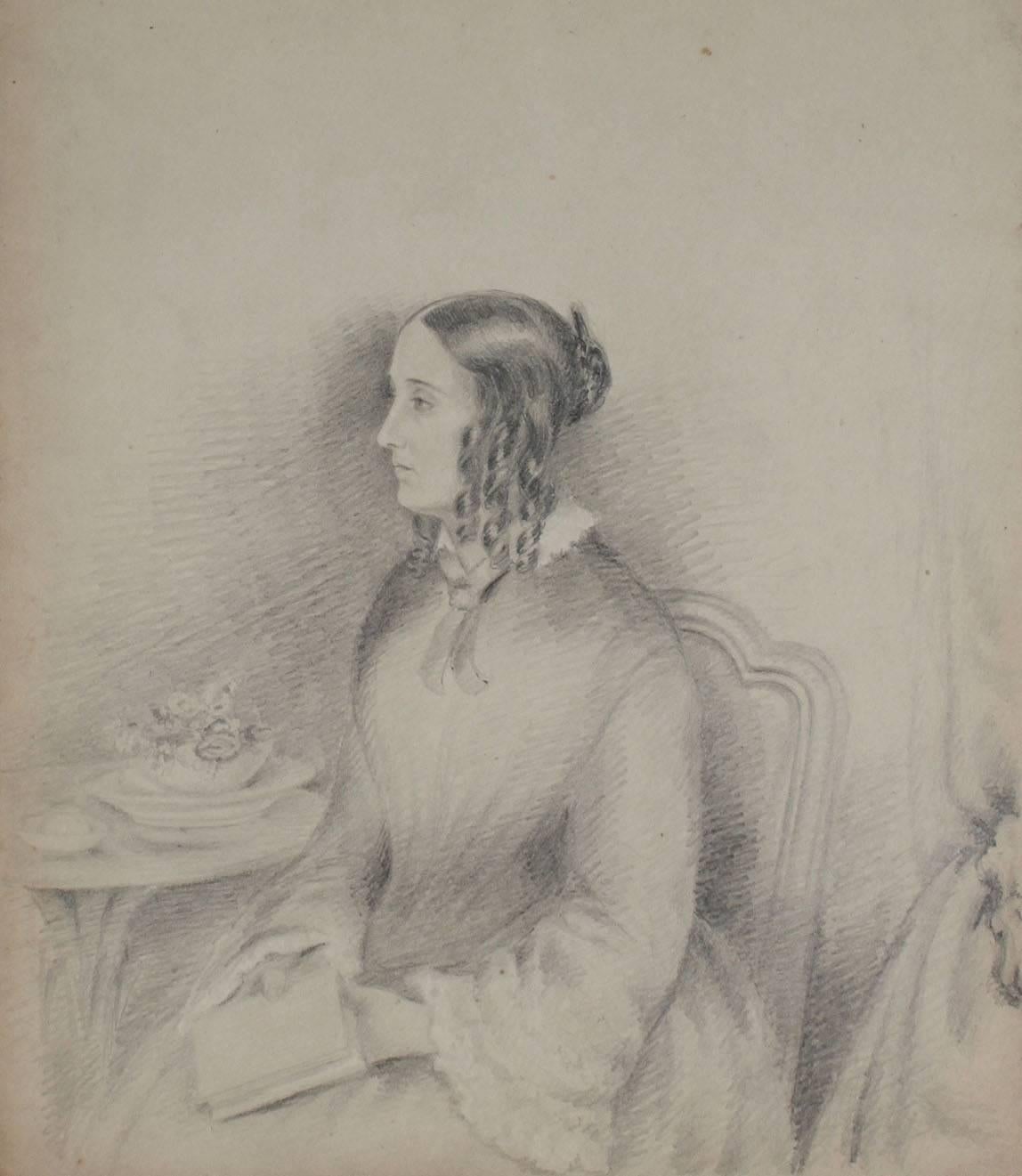 James Ramsay - Delicate Female Portrait in Graphite, 1800s For Sale at ...