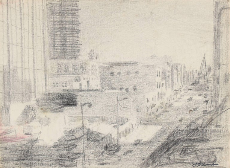 Jack Freeman - San Francisco City Scene in Graphite, Circa 1960s For ...