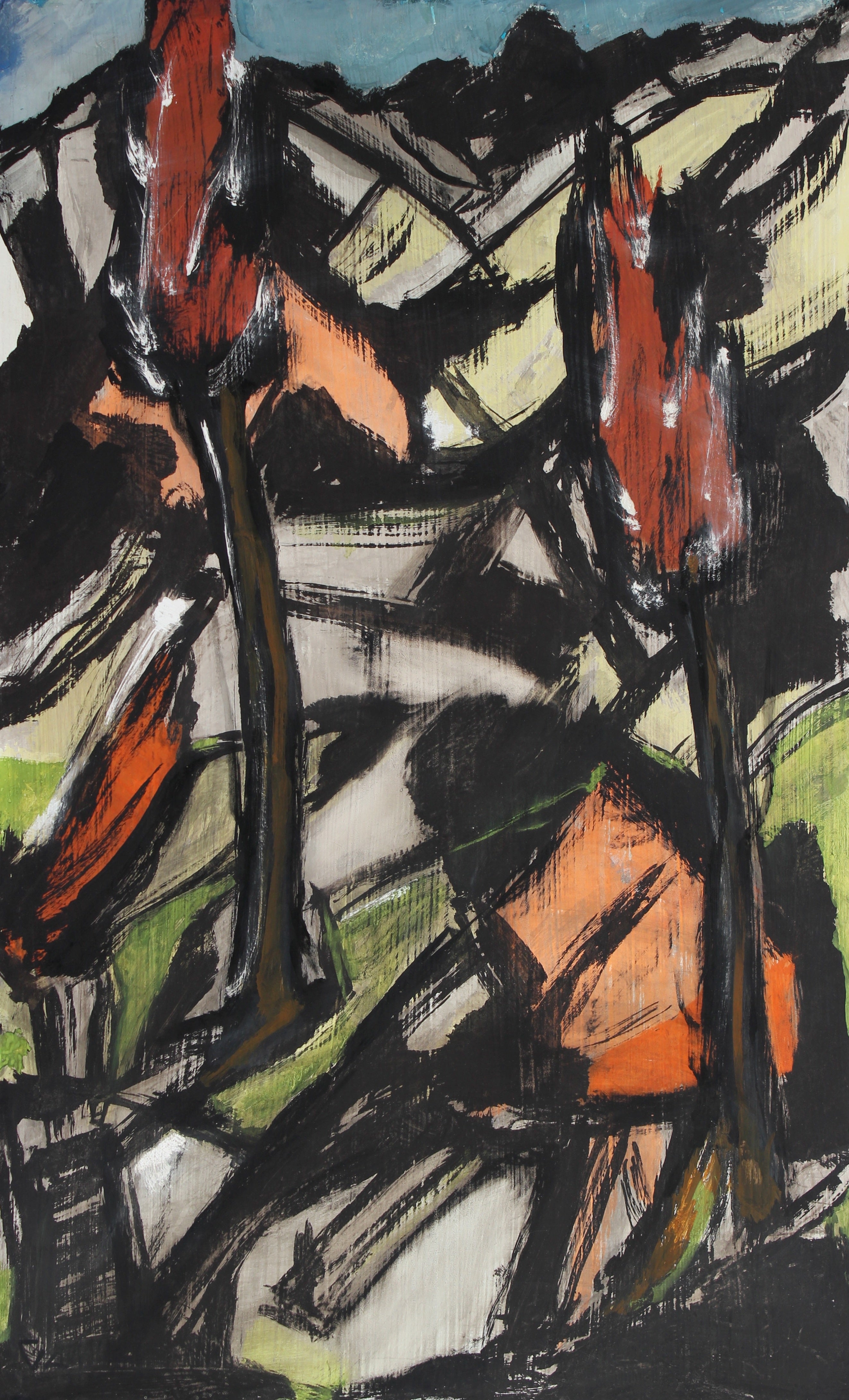 Gustav Friedmann - Abstract Expressionist Landscape Painting, Circa ...