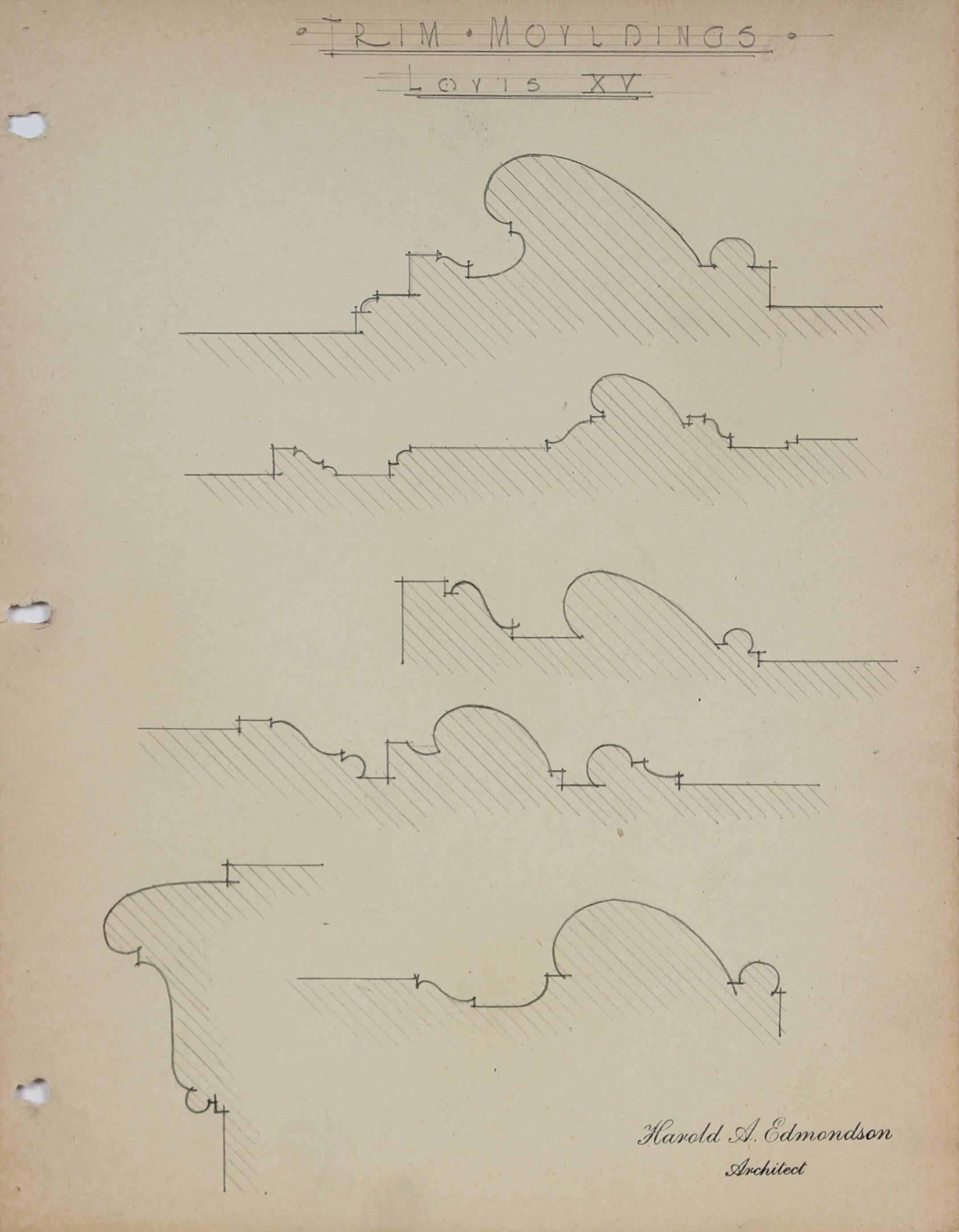 Harold A. Edmondson - "Trim Mouldings, Louis XV" Architectural Detail ...