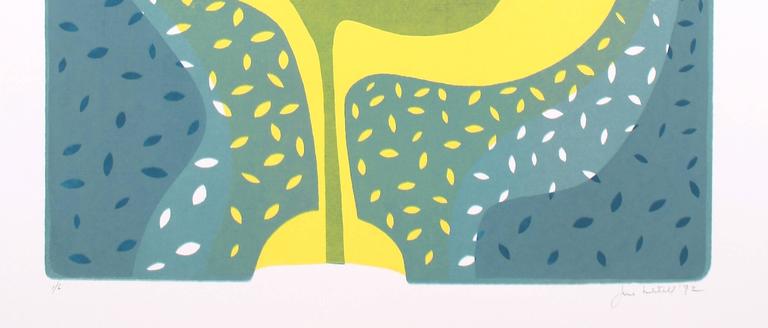 Jane Mitchell - Abstract Serigraph in Blue and Yellow, 1972 For Sale at ...