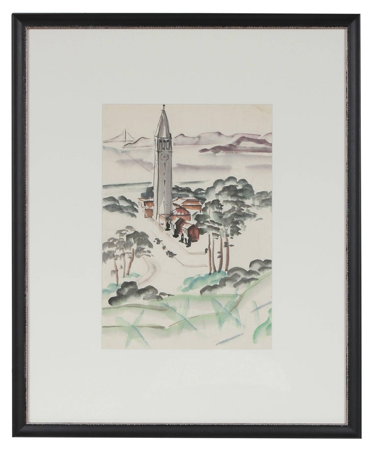 Maxine Hanson - Embarcadero, San Francisco in Watercolor, Mid-Century ...