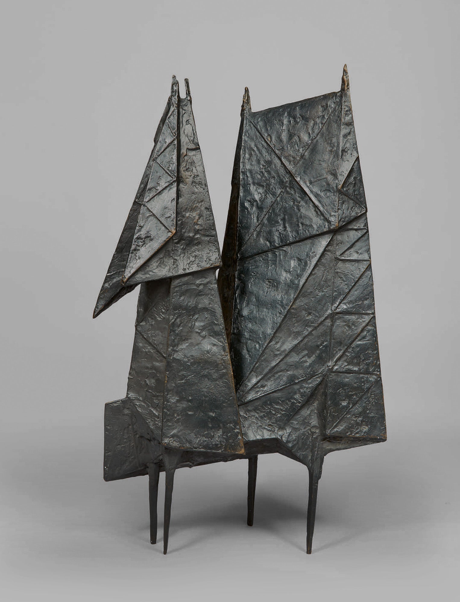 Lynn Chadwick - Sitting Couple II - 20th Century, Bronze, Sculpture by ...