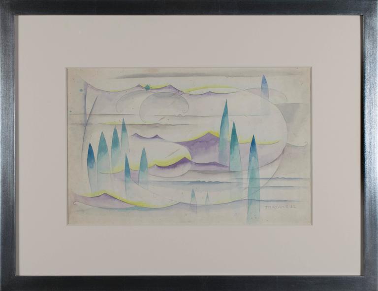 Ernesto Micaelles (Thayaht) - Italian Futurist Watercolor Landscape by ...