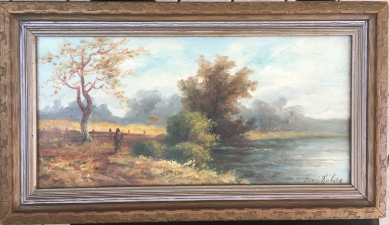 Benjamin Raborg - Landscape with Indian Near Lake For Sale at 1stDibs