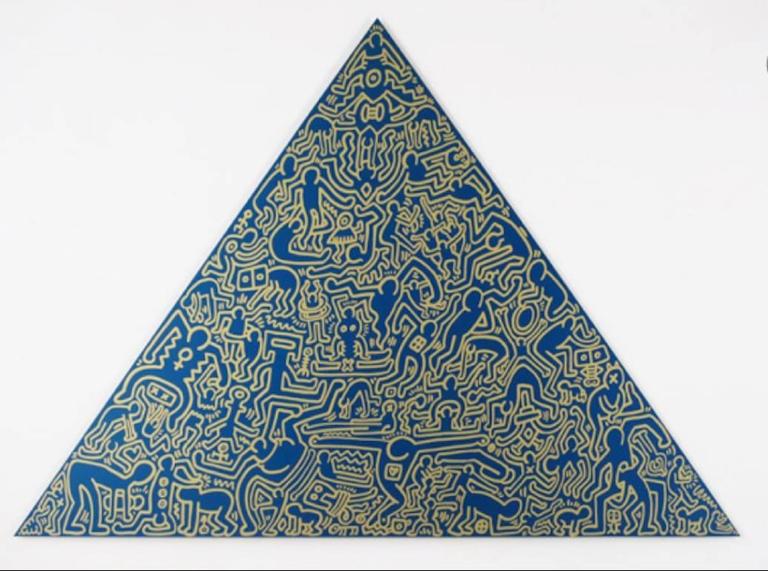 Keith Haring - Pyramid (Blue) For Sale at 1stDibs
