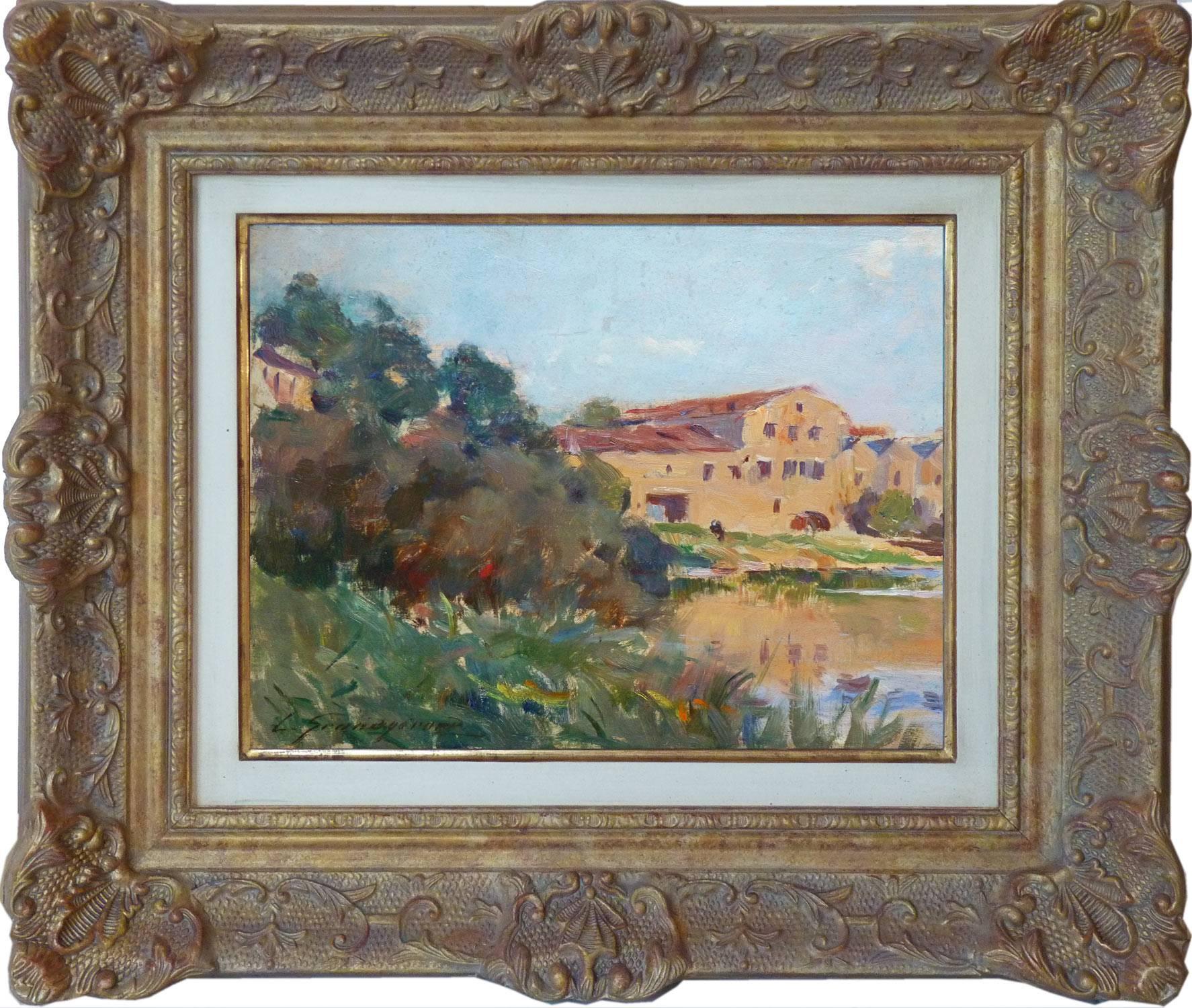 Lucien Henri Grandgerard - Storehouses at the harbor, post ...