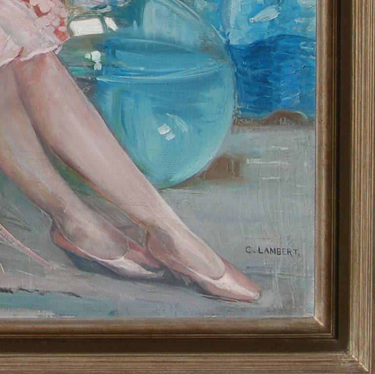 Camille Nicolas Lambert - Portrait Of Mme. Fournier For Sale at 1stDibs