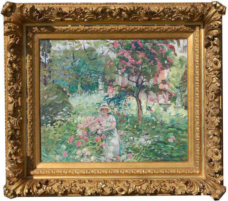 Camille Nicolas Lambert - Garden Scene For Sale at 1stDibs